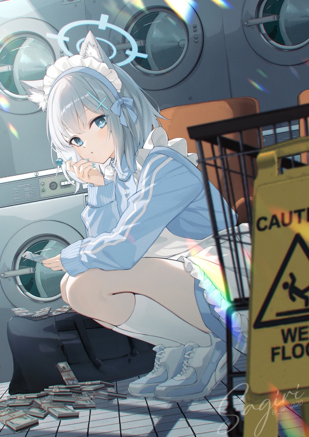 sagiri (ulpha220) blue archive sunaookami shiroko animal ears halo maid ...