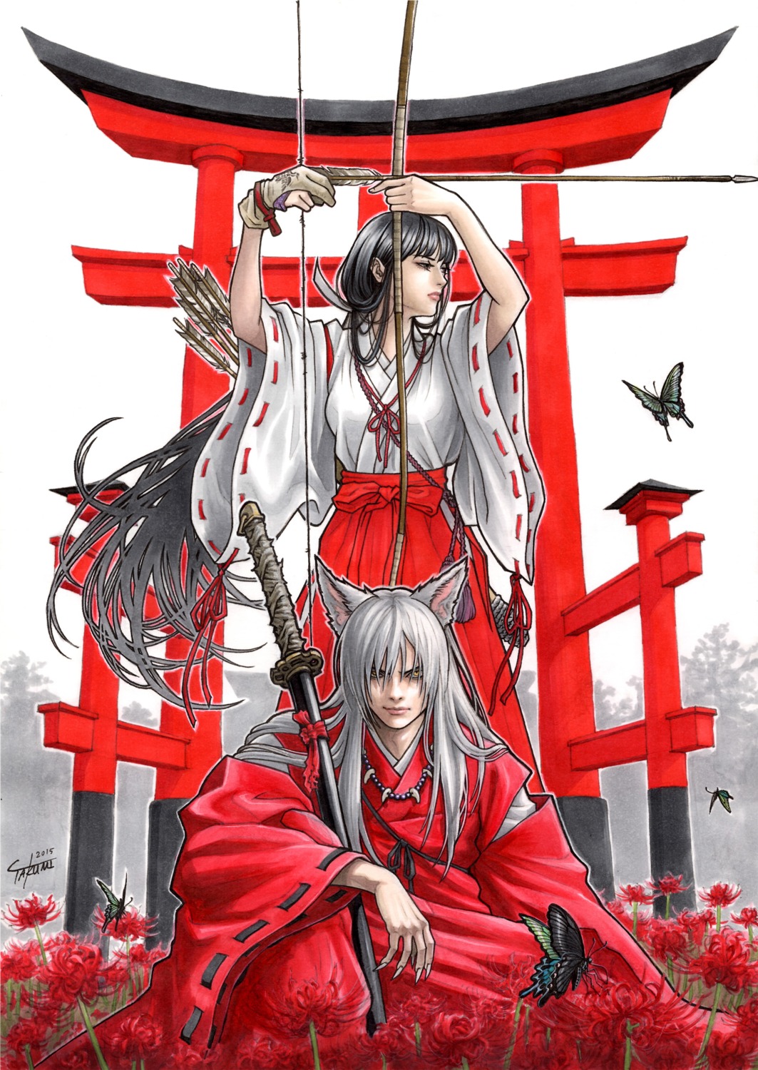 takumi (marlboro) inuyasha inuyasha (character) kikyou (inuyasha ...