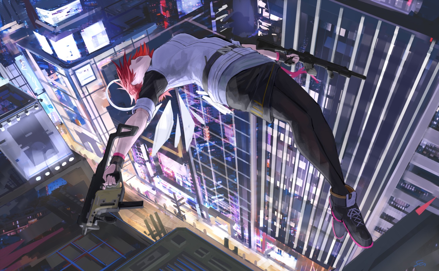 setsuka (okuna sin) arknights exusiai (arknights) angel gun pantyhose ...