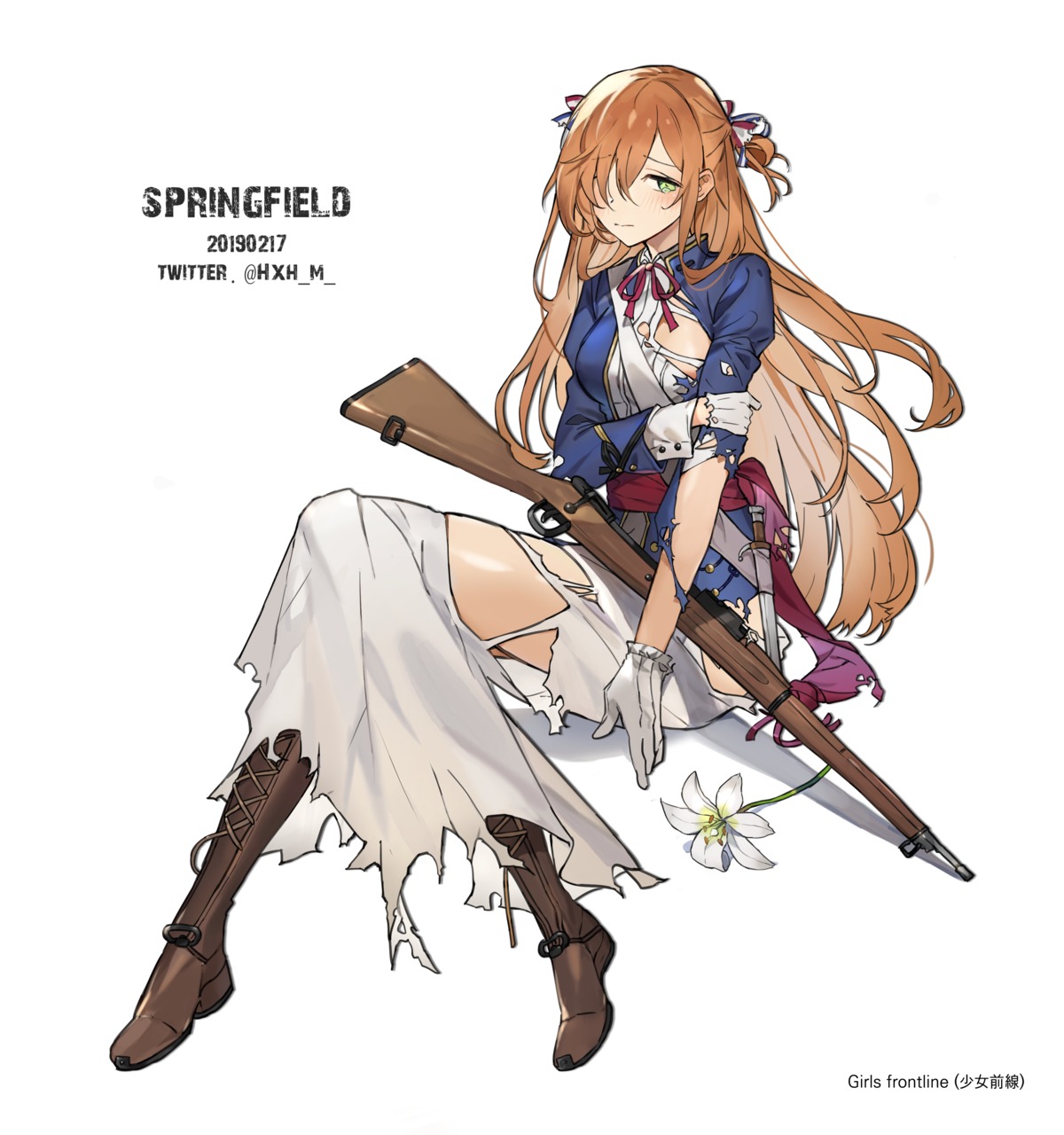 gompang girls frontline springfield (girls frontline) gun no bra torn ...