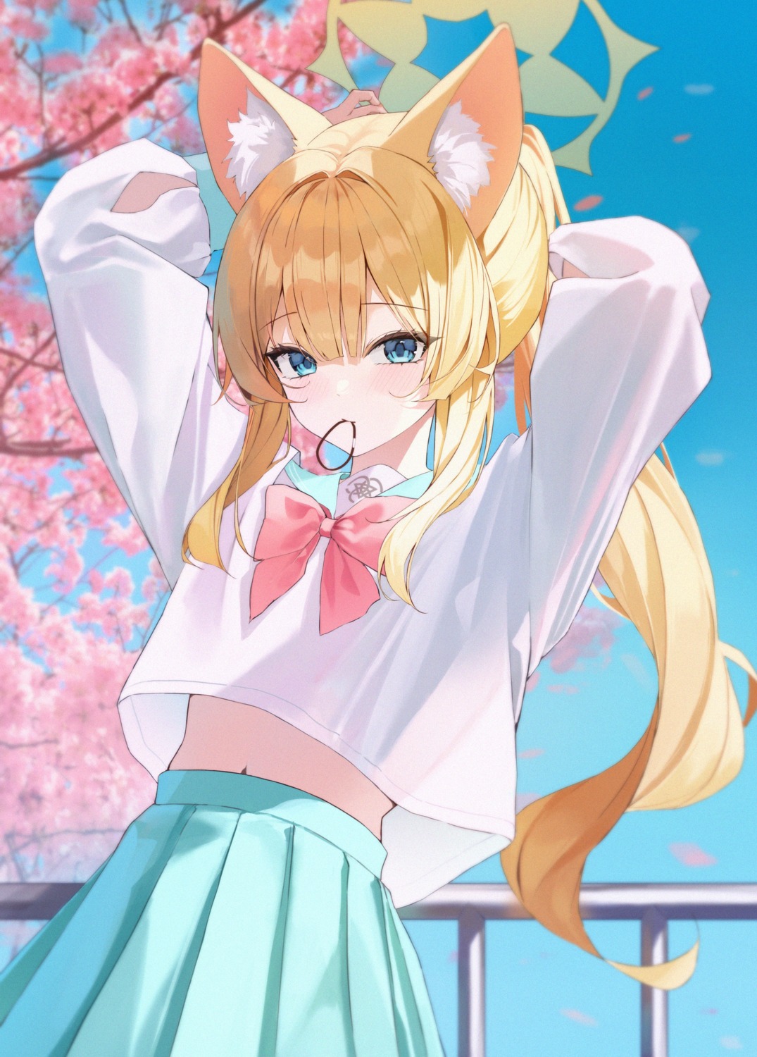 shiina 1001 blue archive iochi mari animal ears halo nekomimi see ...