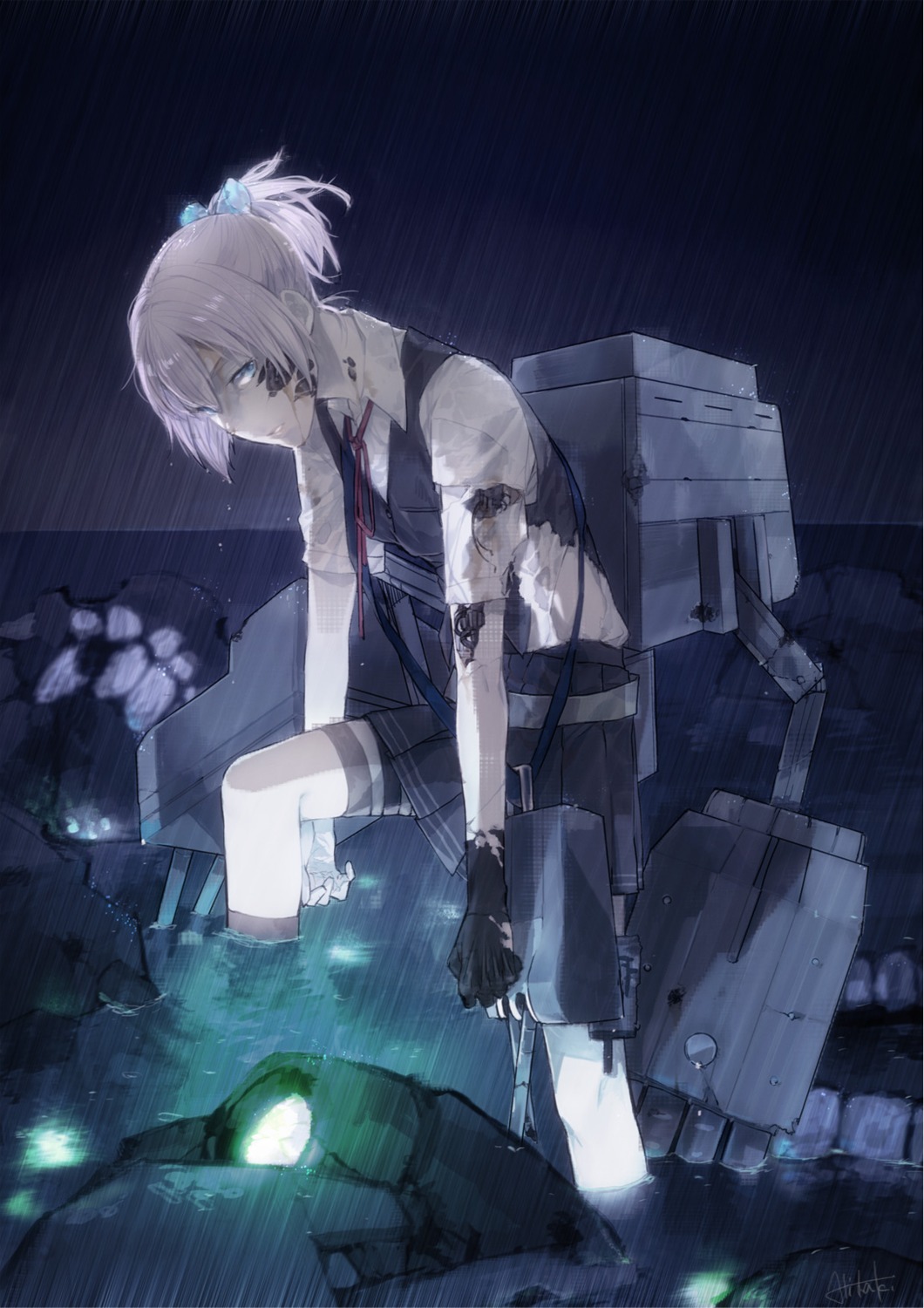 hitaki azami kantai collection shiranui (kancolle) gun mecha musume ...