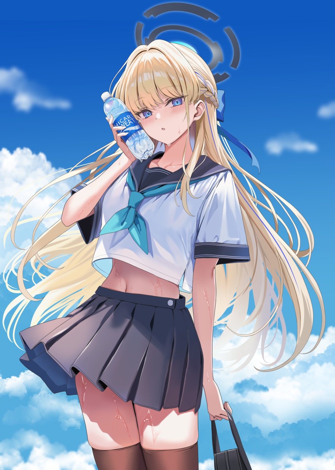 hidis0086 blue archive asuma toki halo see through seifuku skirt lift ...