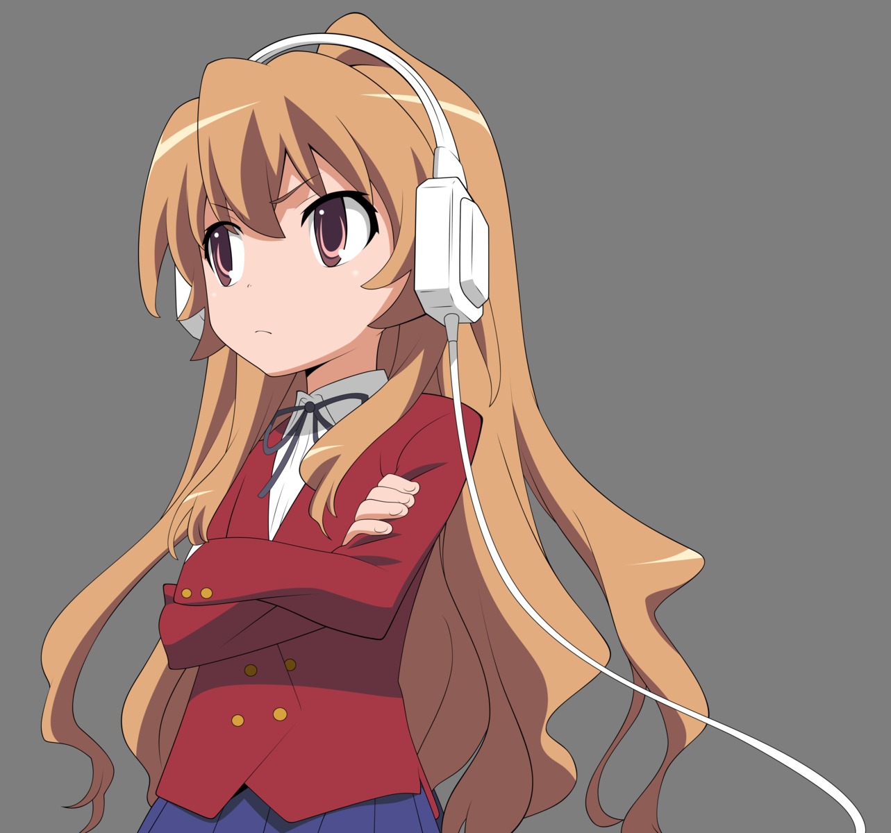 toradora! aisaka taiga headphones seifuku transparent png vector trace ...