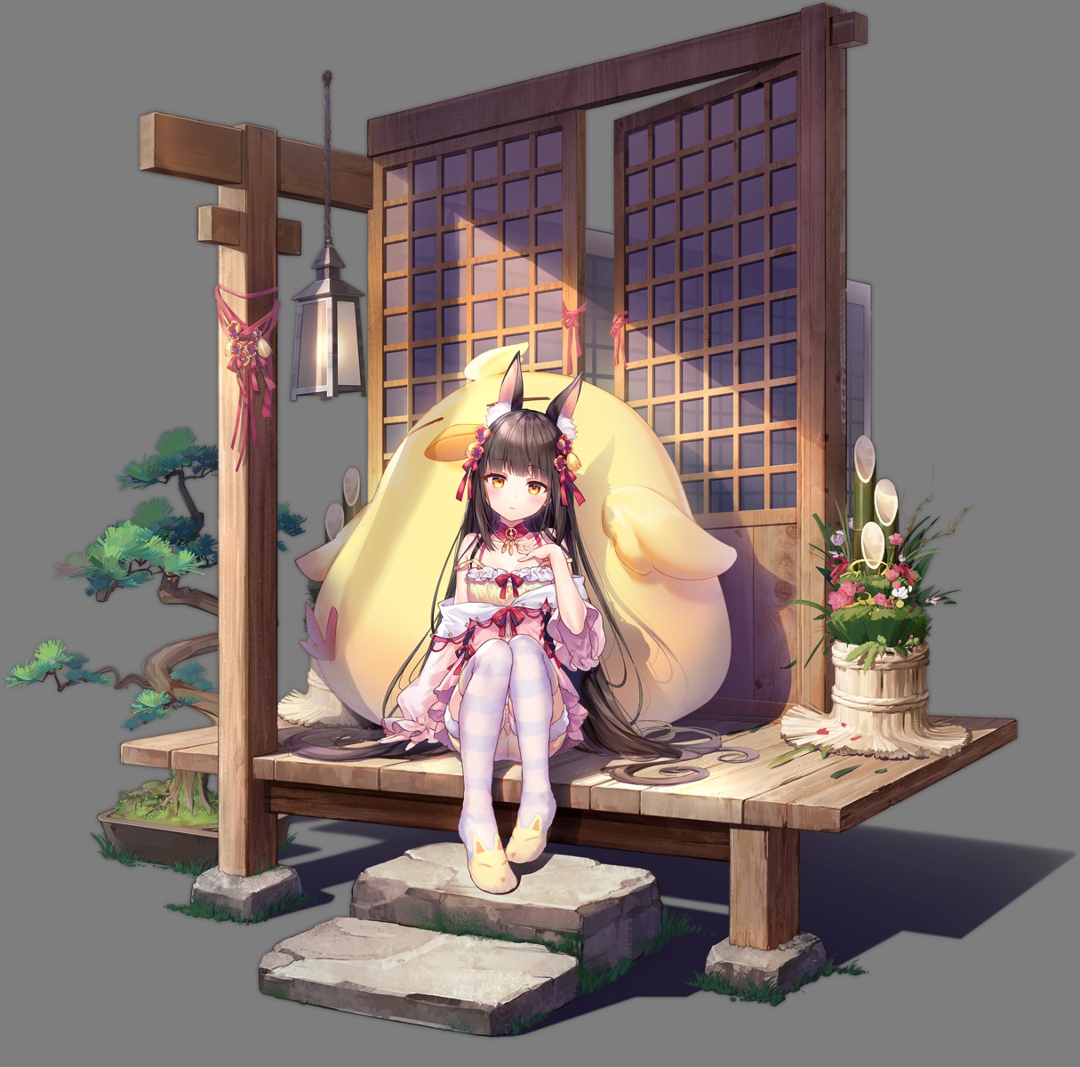 riichu azur lane manjuu (azur lane) nagato (azur lane) animal ears ...