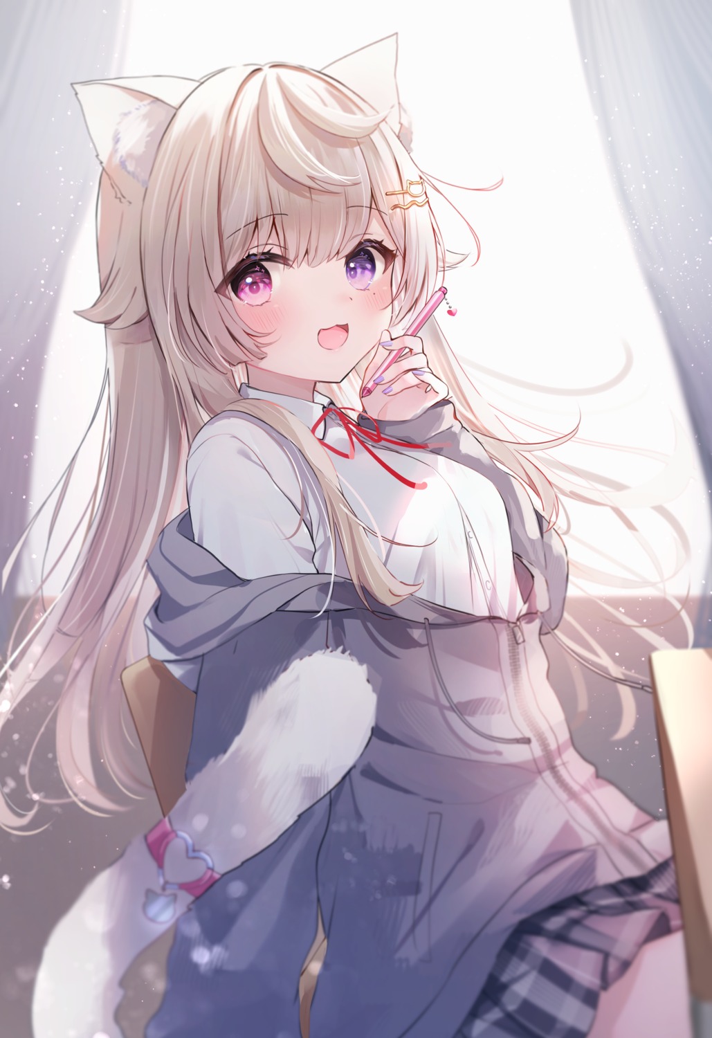 rucaco indie virtual youtuber karin miia animal ears heterochromia ...