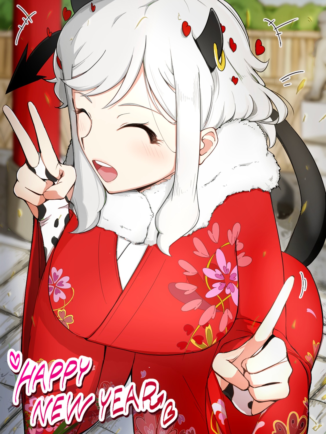 ekkusuren helltaker modeus (helltaker) horns kimono tail | #725361 ...