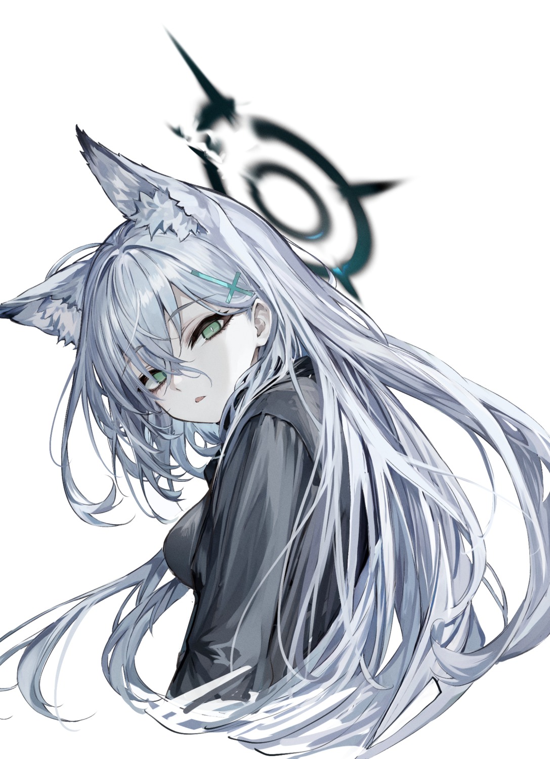 suujiniku blue archive sunaookami shiroko angel animal ears nekomimi ...