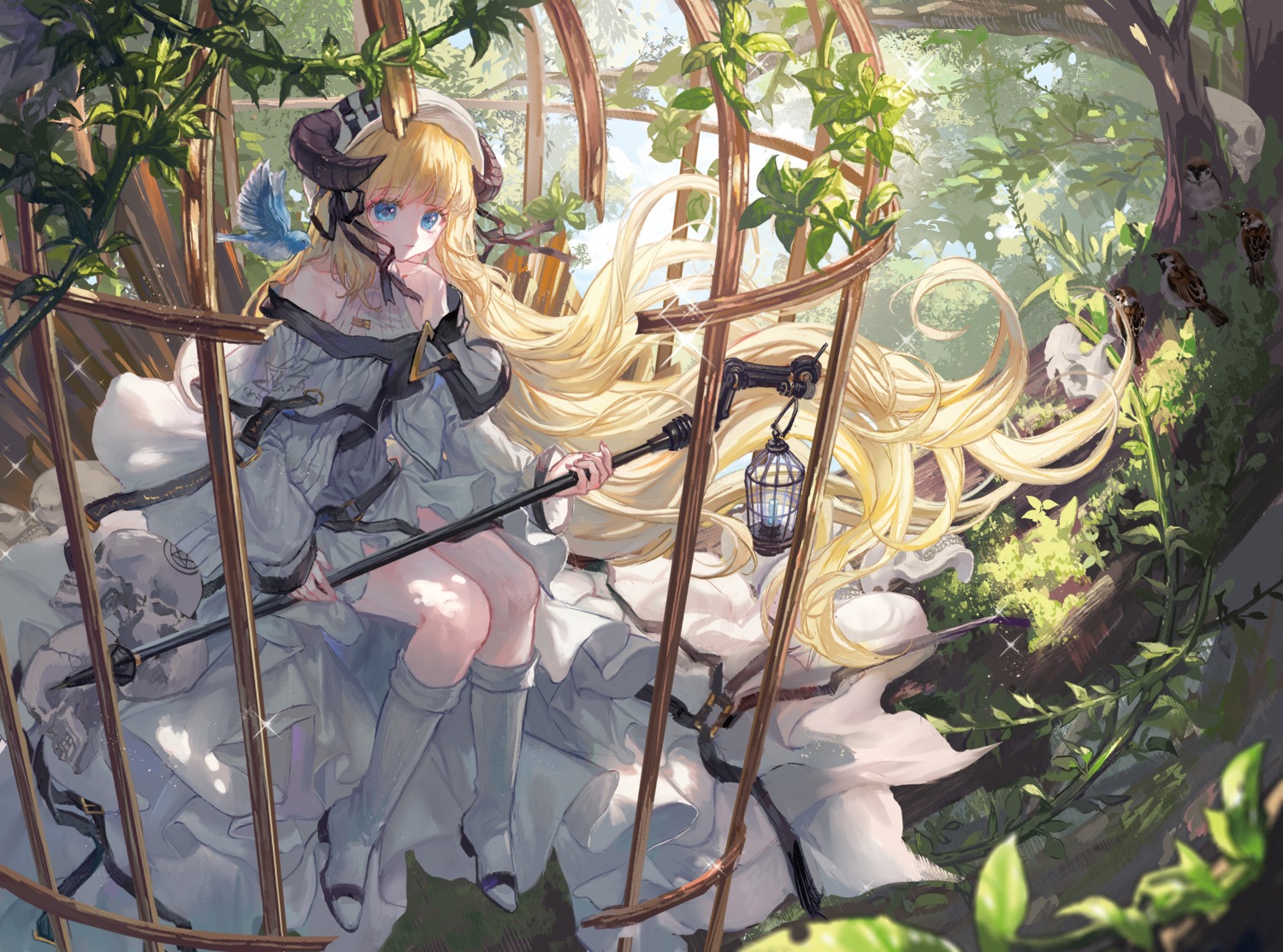 maccha (mochancc) arknights nightingale (arknights) dress heels horns ...