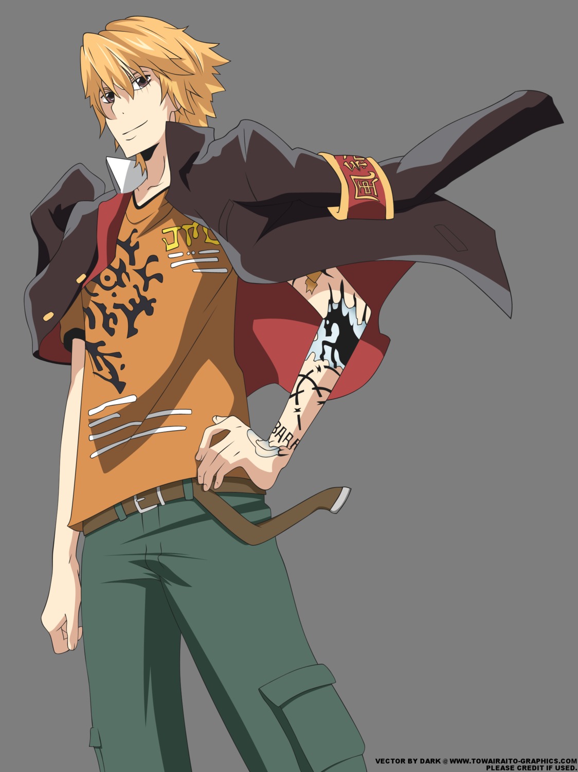 katekyo hitman reborn! dino male transparent png vector trace watermark ...
