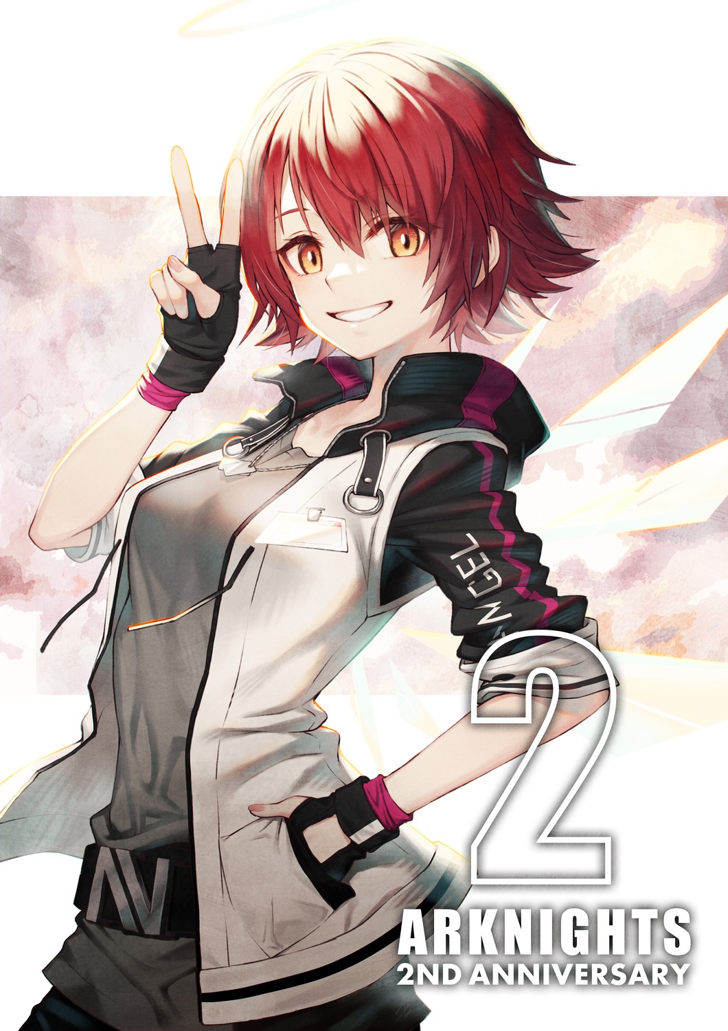 sho (sumika) arknights exusiai (arknights) angel open shirt wings ...