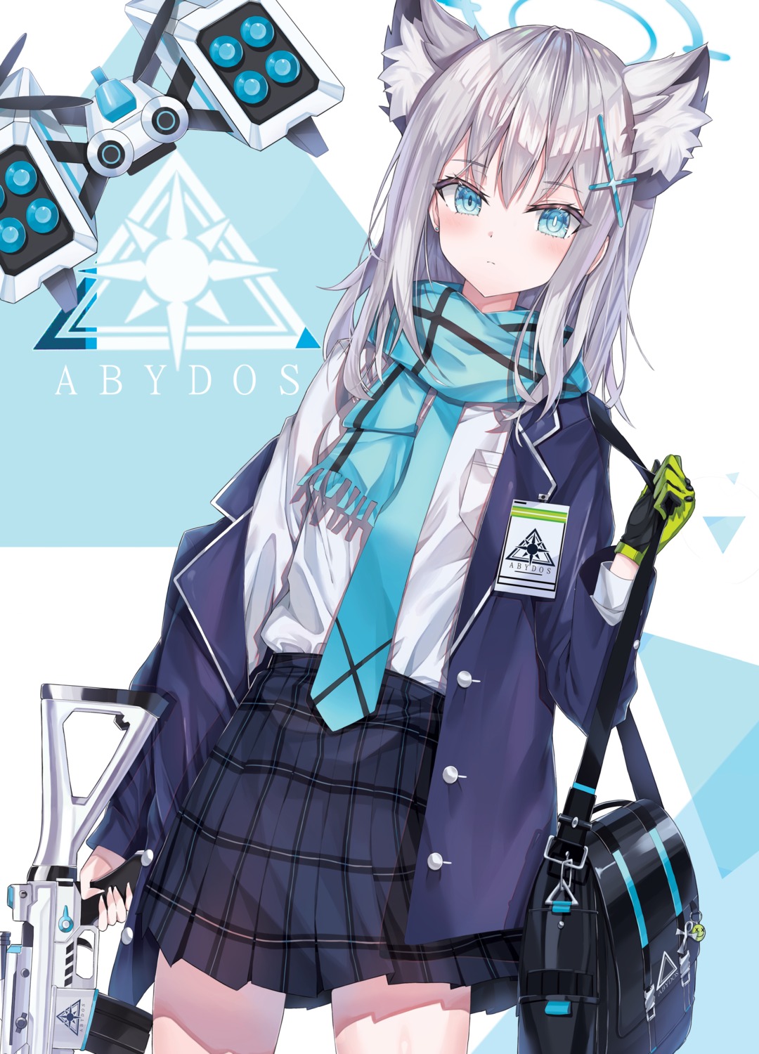 alter (kxk7357) blue archive sunaookami shiroko angel animal ears gun ...