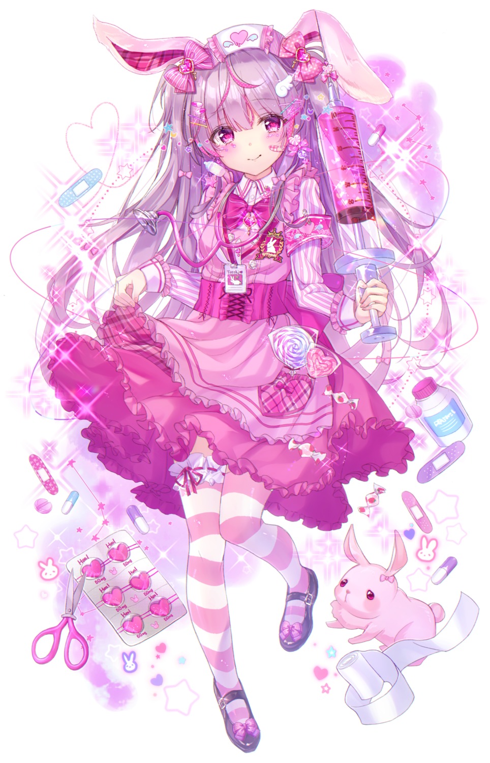 sakura honoka (srhk0623) animal ears bunny ears garter nurse skirt lift ...