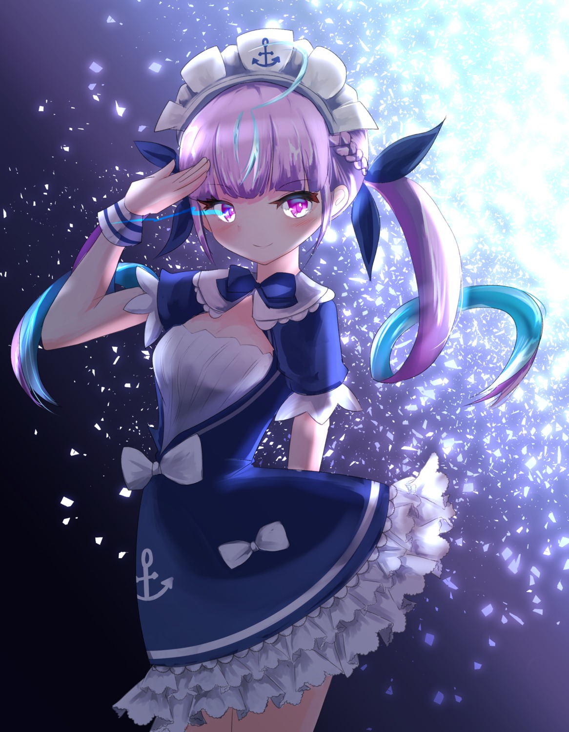 ryo (artist) hololive minato aqua cleavage maid | #513361 | yande.re