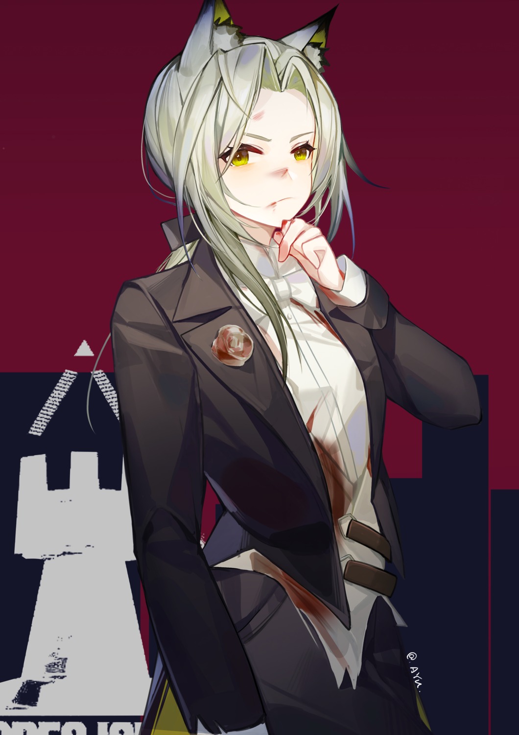 ayu (ayuyu0924) arknights kal'tsit (arknights) animal ears blood ...