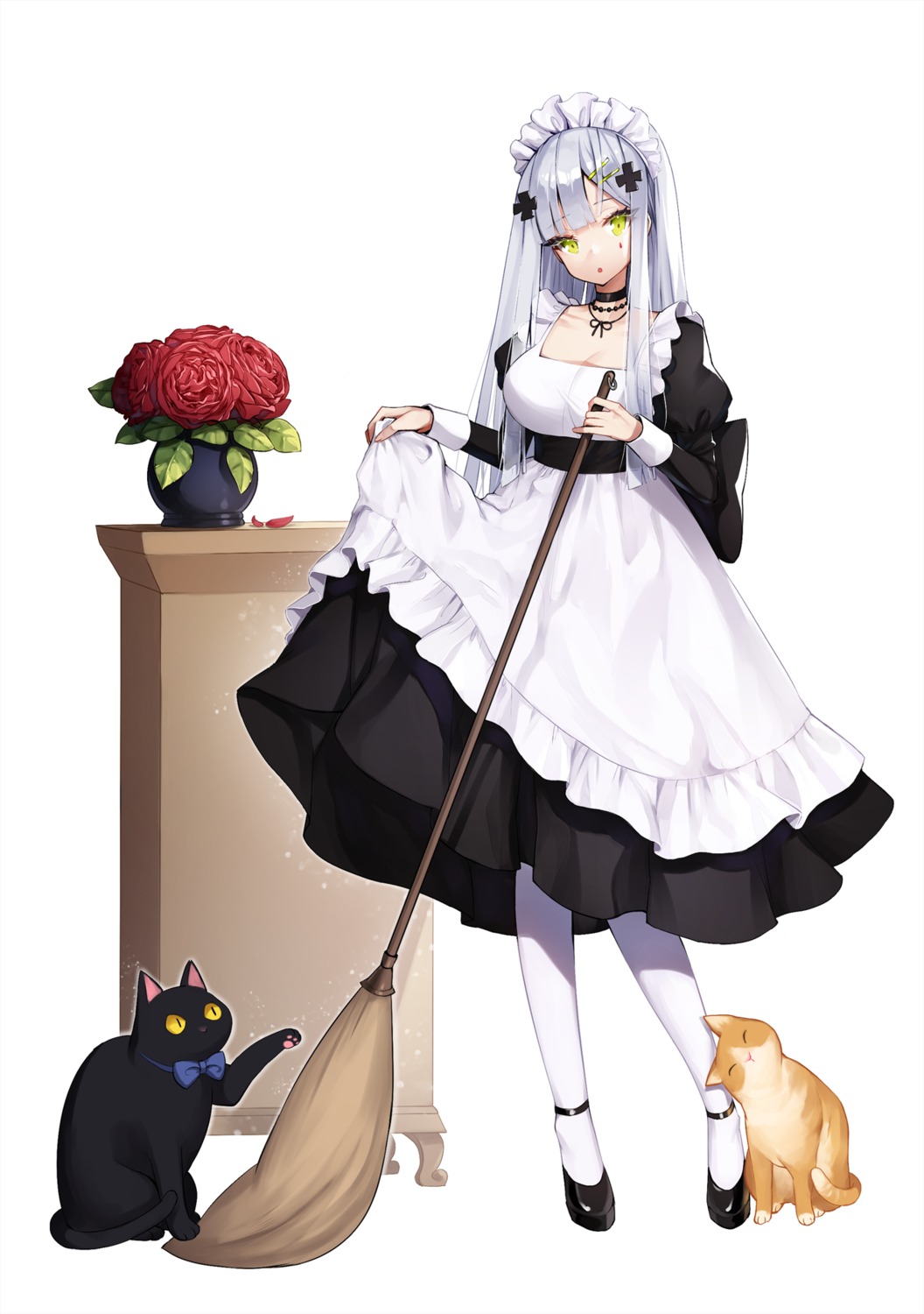 ankkoyom girls frontline hk416 (girls frontline) cleavage maid neko ...