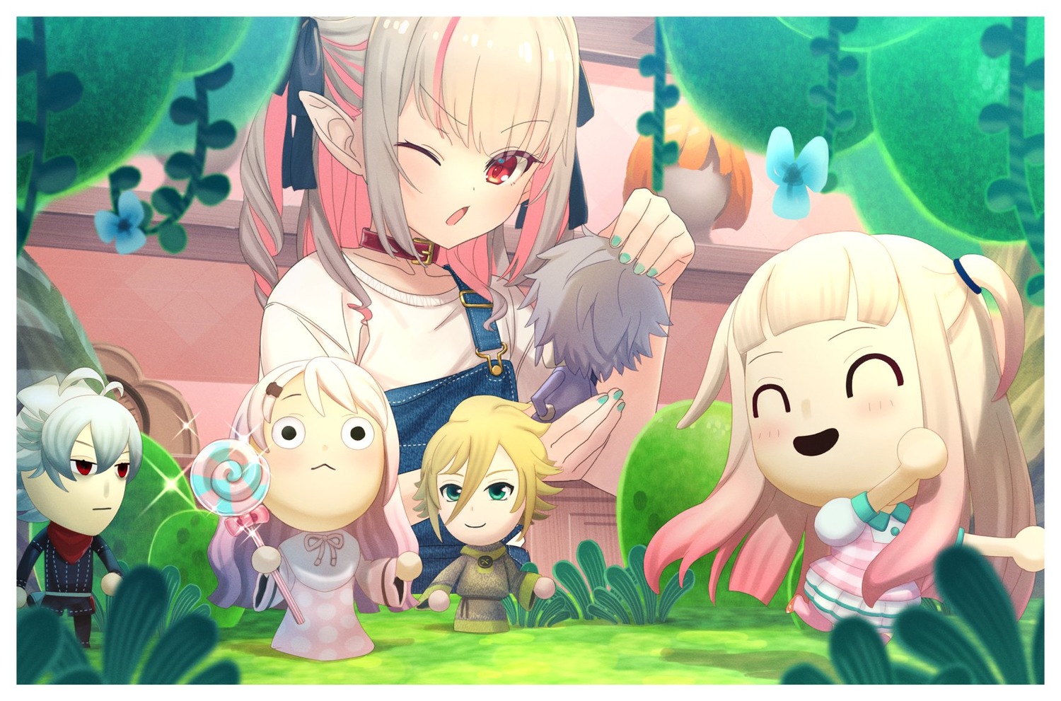 sabamen nijisanji makaino ririmu chibi overalls pointy ears | #924680 ...