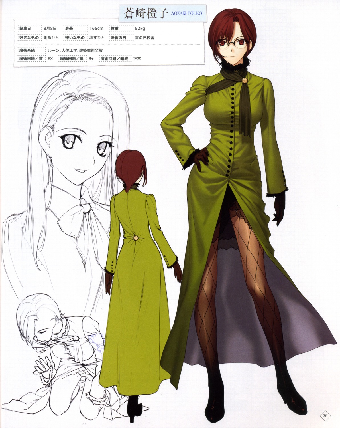 type-moon koyama hirokazu mahou tsukai no yoru aozaki touko character ...