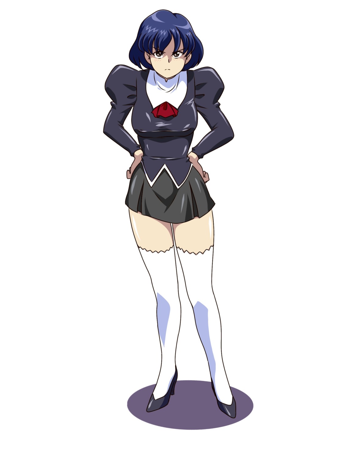 kuroyoshi agent aika aika (series) black delmo heels thighhighs uniform ...