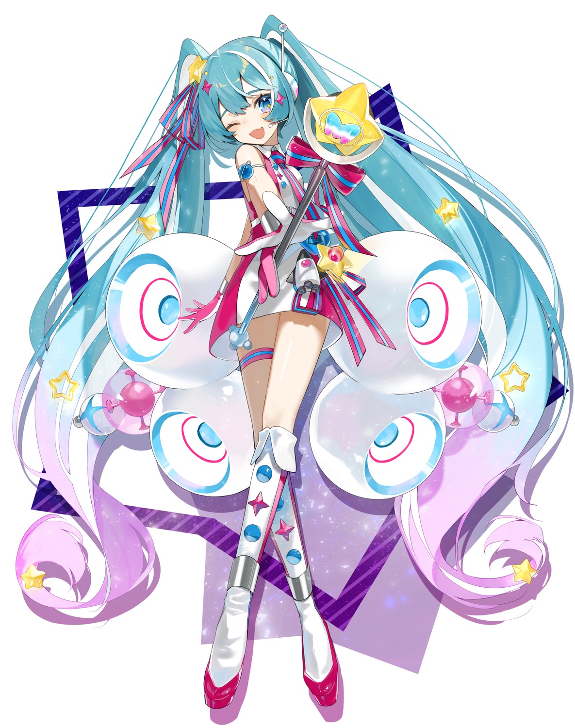 reirou (chokoonnpu) magical mirai vocaloid hatsune miku garter ...