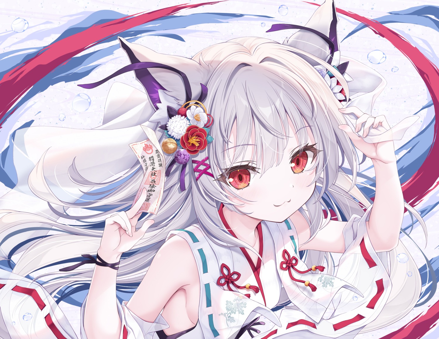 tenmu shinryuusai animal ears miko no bra see through | #1251882 | yande.re