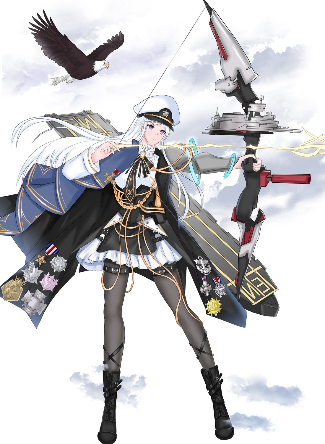 xiaoli (1507) azur lane enterprise (azur lane) garter pantyhose uniform ...