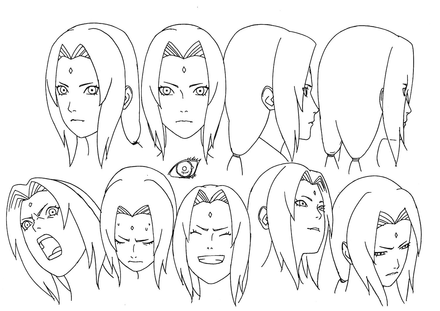 nishio tetsuya naruto shippuden tsunade character design line art ...