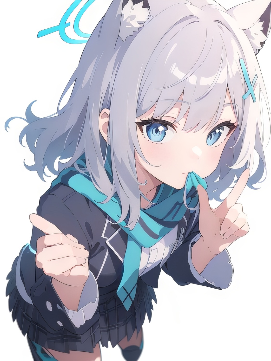 picowan11 blue archive sunaookami shiroko animal ears halo nekomimi ...