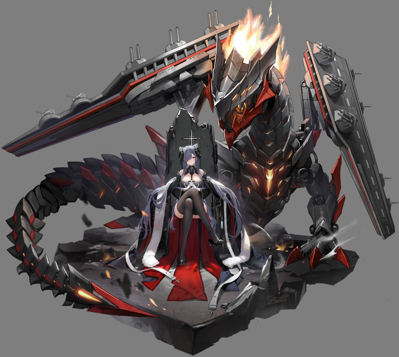 soaryuna azur lane august von parseval (azur lane) heels mecha ...