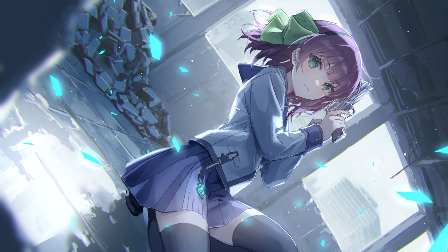 oyuyu angel beats! heaven burns red yurippe crossover gun thighhighs ...