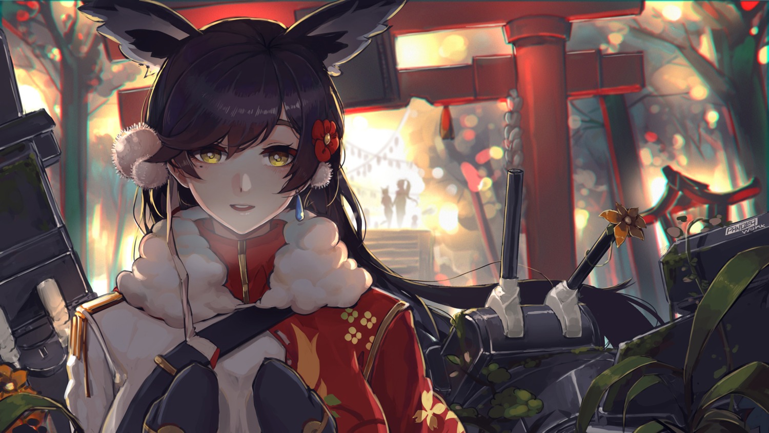 pandea work azur lane atago (azur lane) animal ears uniform wallpaper ...