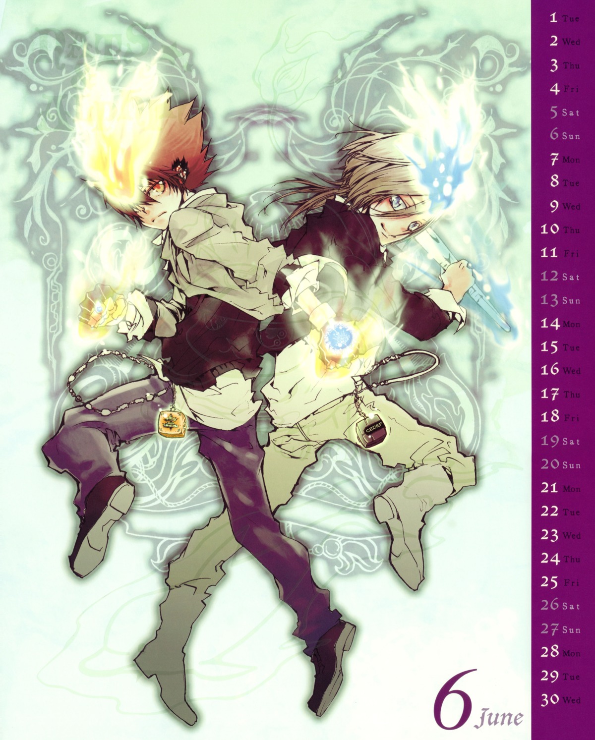 amano akira katekyo hitman reborn! basil sawada tsunayoshi calendar ...
