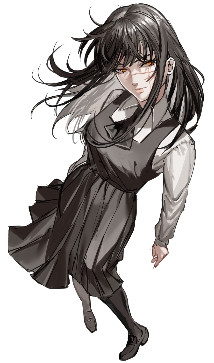 hanny (uirusu chan) chainsaw man yoru (chainsaw man) seifuku sketch ...