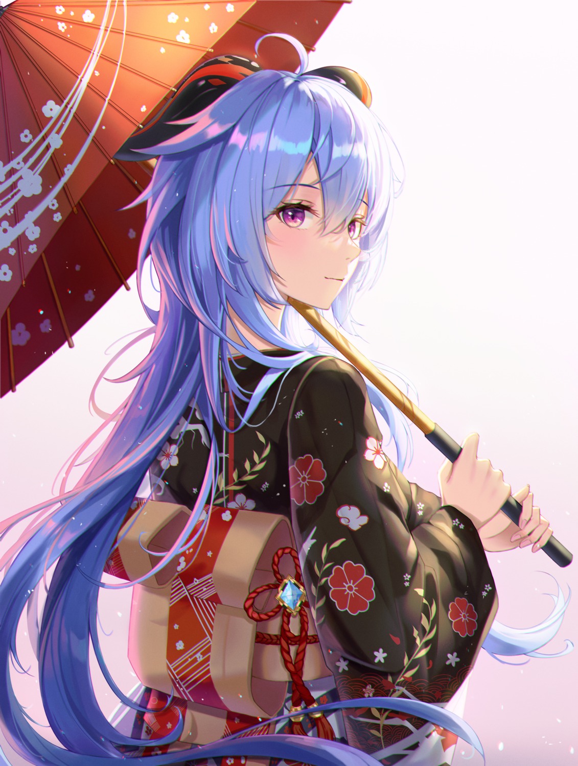fall (aki) genshin impact ganyu horns kimono umbrella | #746430 | yande.re