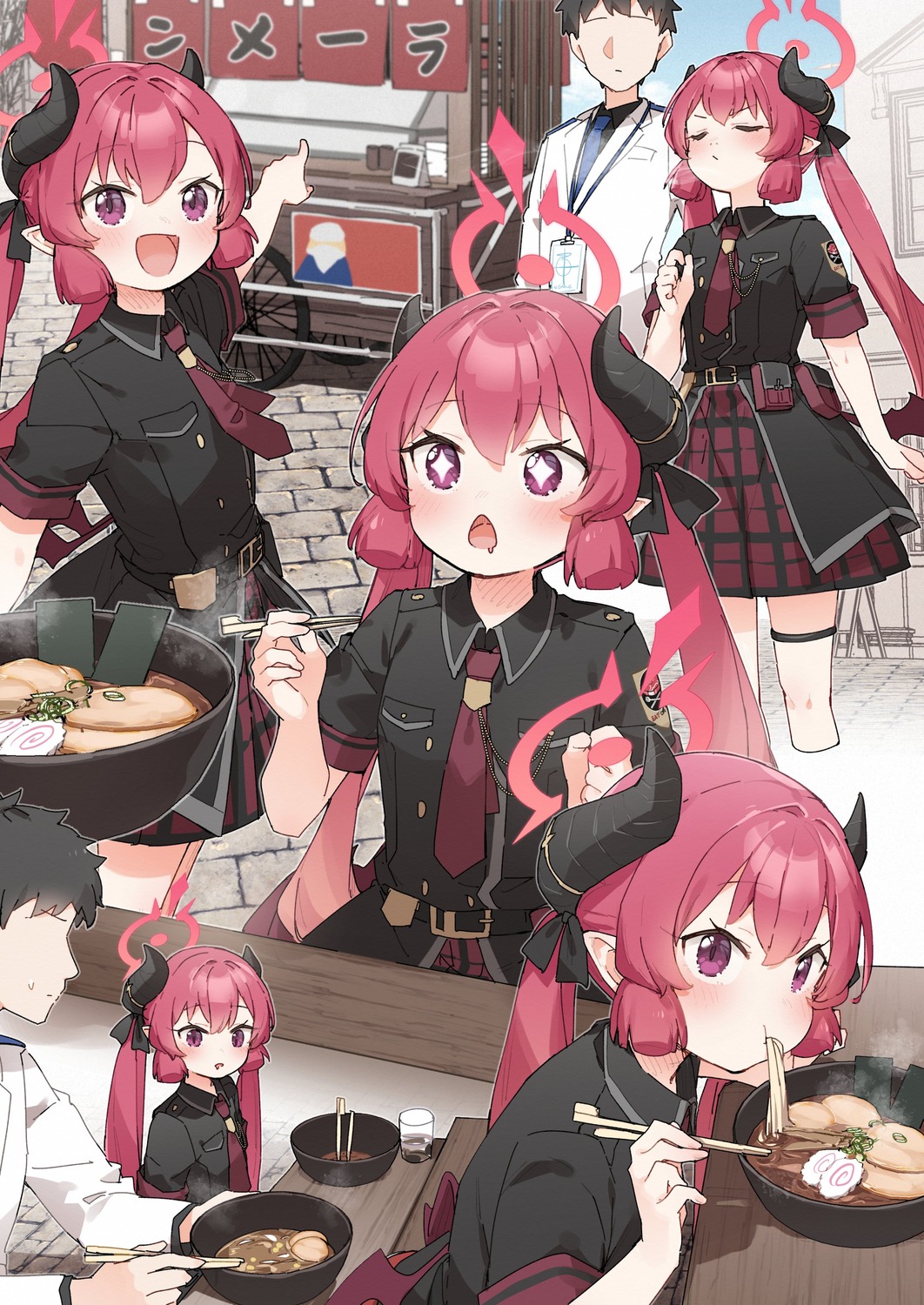 yukie (kusaka shi) blue archive akashi junko halo horns pointy ears ...