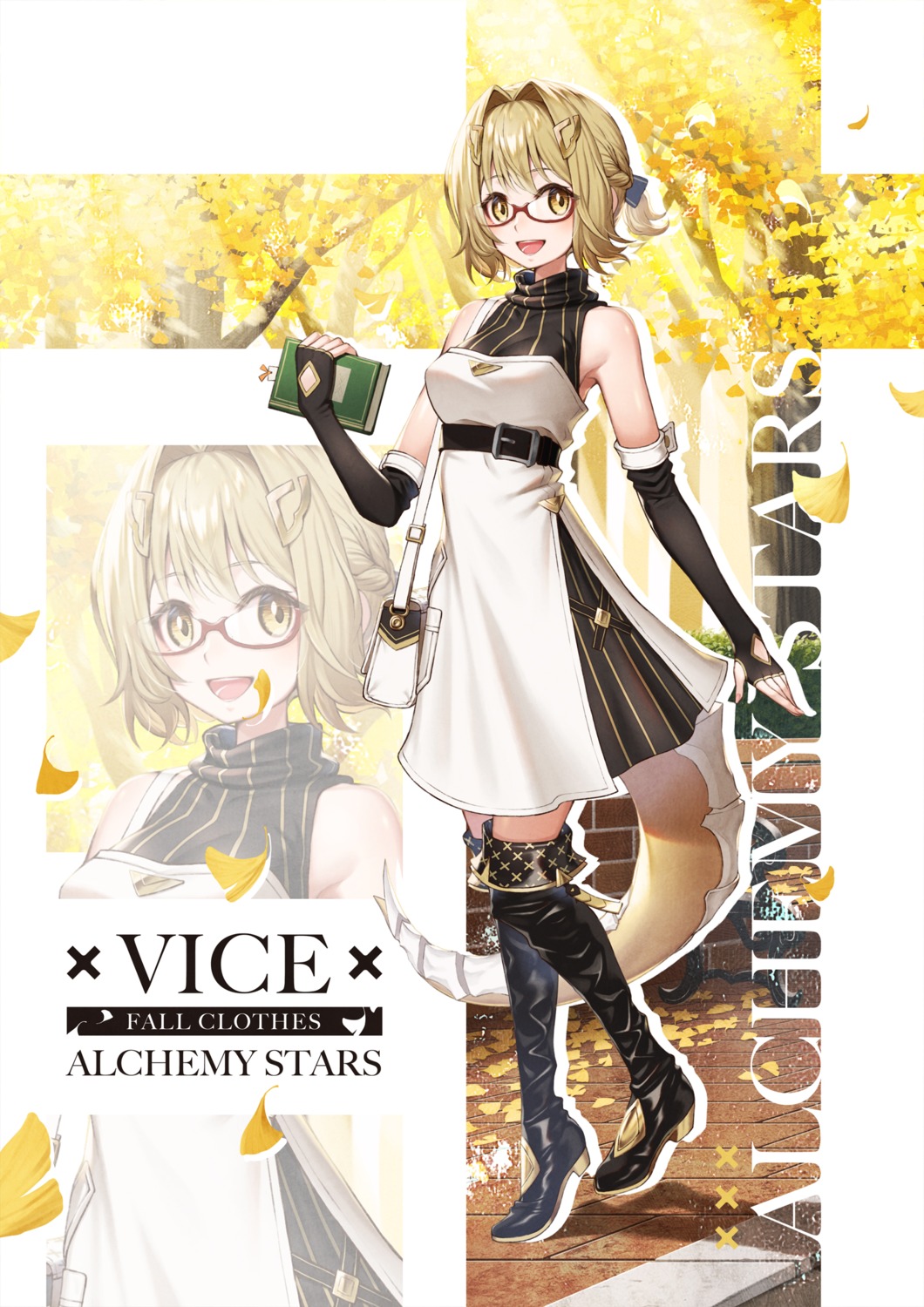 sho (sumika) alchemy stars vice (alchemy stars) dress megane tail ...