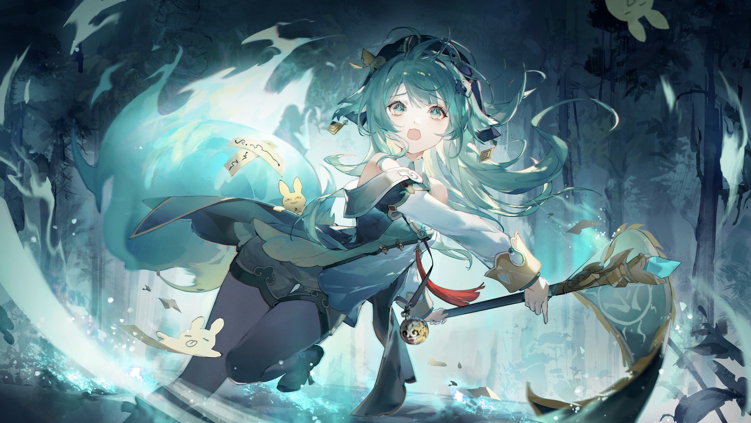 celina honkai: star rail huohuo animal ears asian clothes tail weapon ...