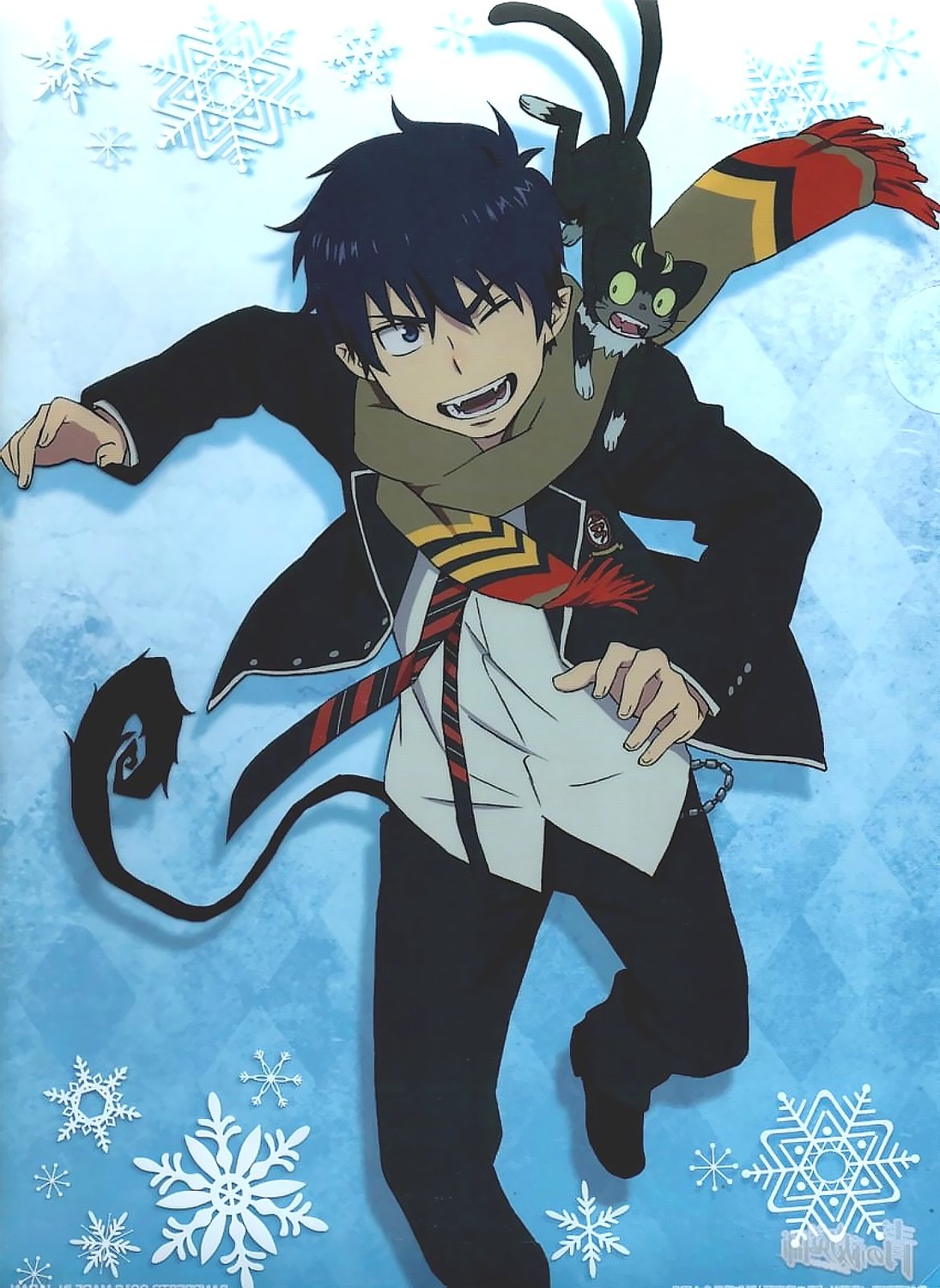 ao no exorcist kuro (ao no exorcist) okumura rin male neko pointy ears ...