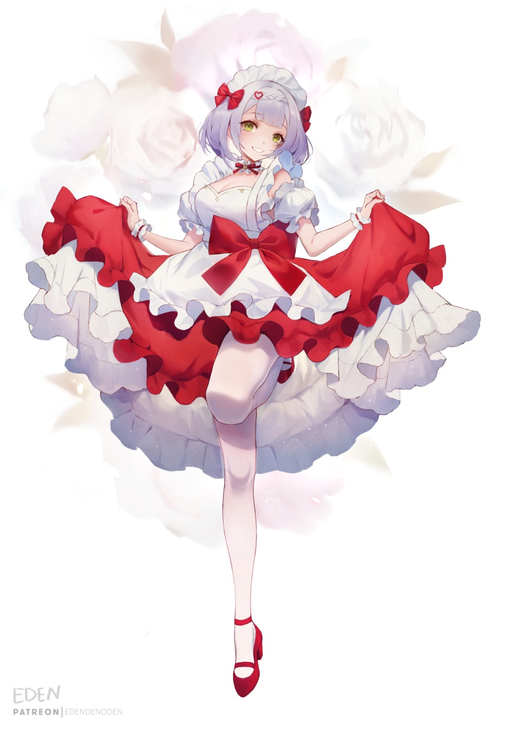 eden (shiroki yuutsu) genshin impact noelle (genshin impact) cleavage ...