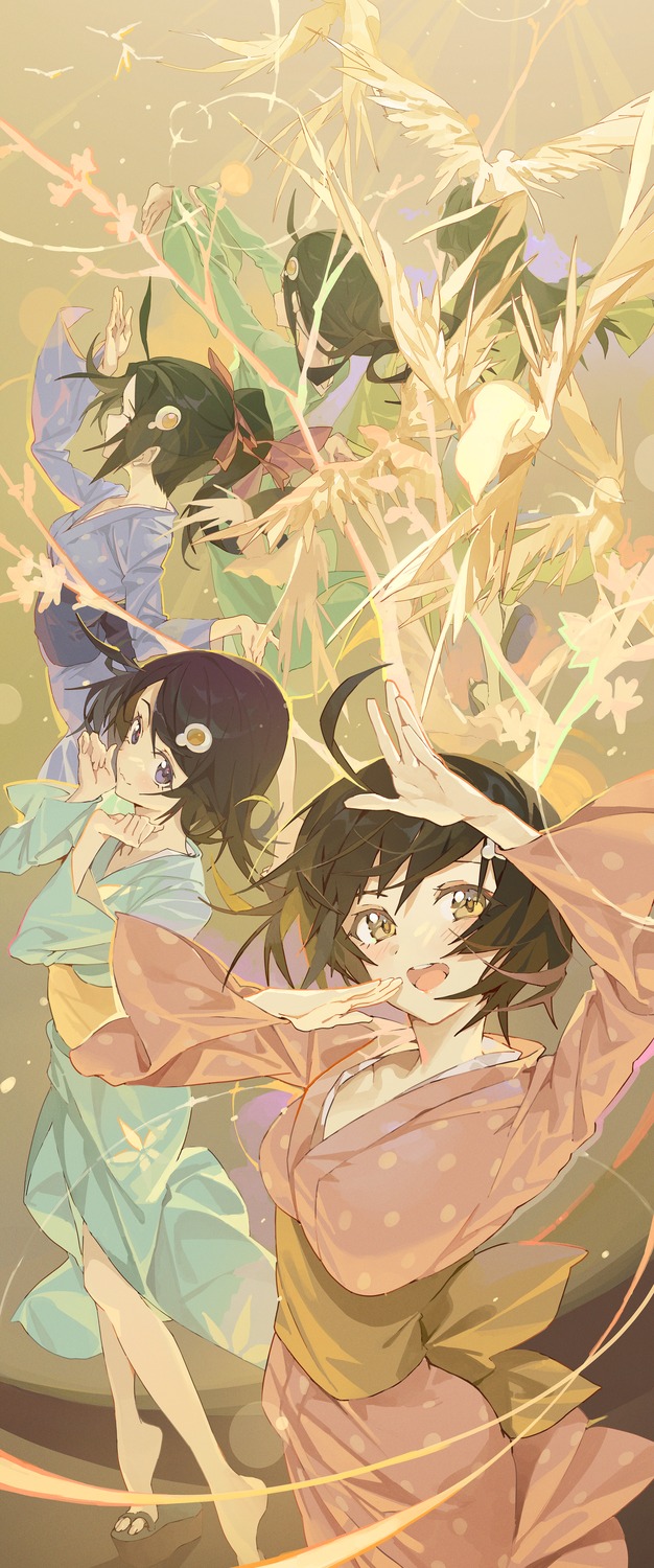 hong bakemonogatari monogatari (series) araragi tsukihi yukata ...