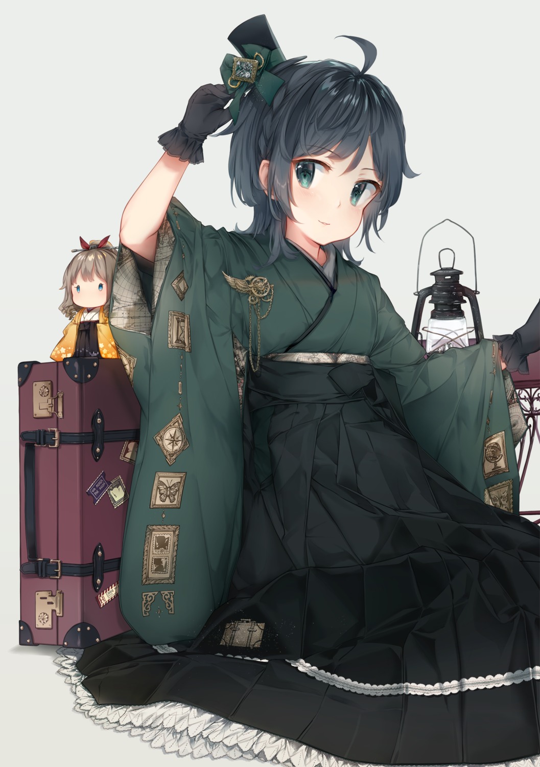 malachite kantai collection matsukaze (kancolle) chibi japanese clothes ...