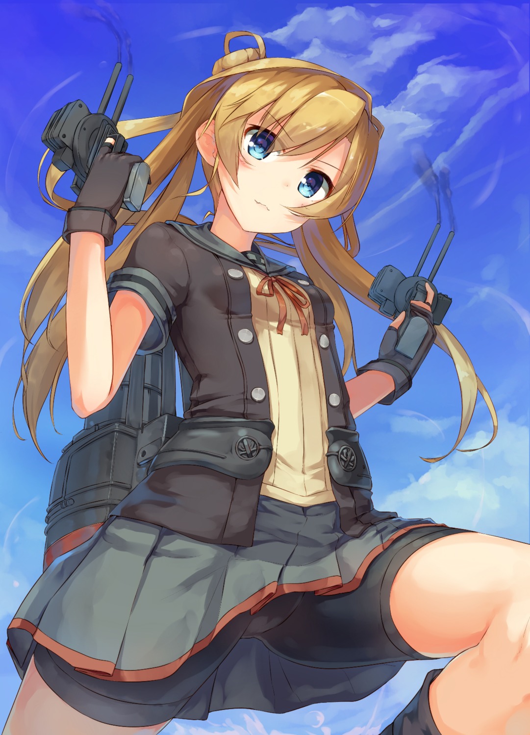 ruma imaginary kantai collection abukuma (kancolle) bike shorts gun ...