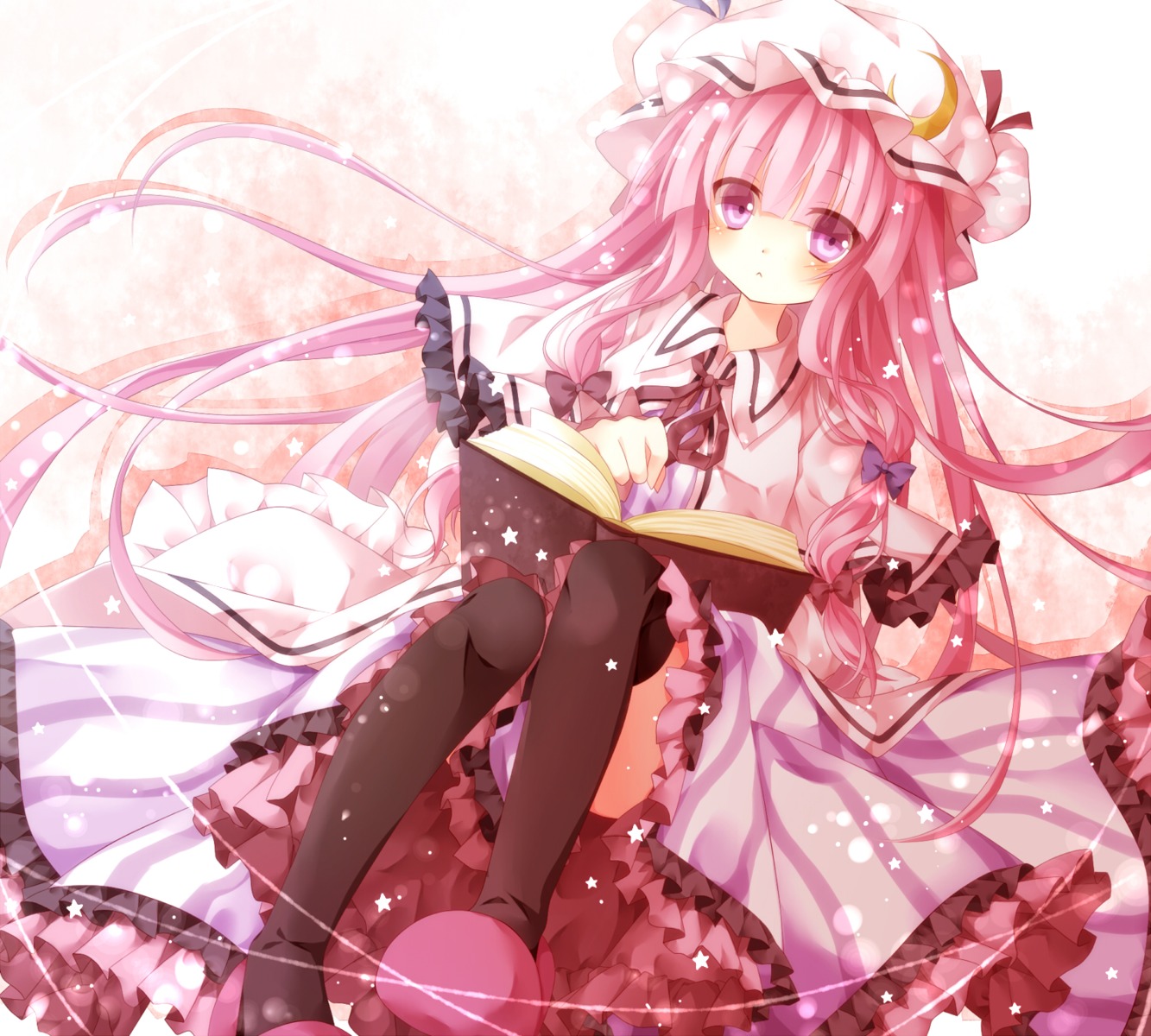 mog (artist) touhou patchouli knowledge dress thighhighs | #229704 ...