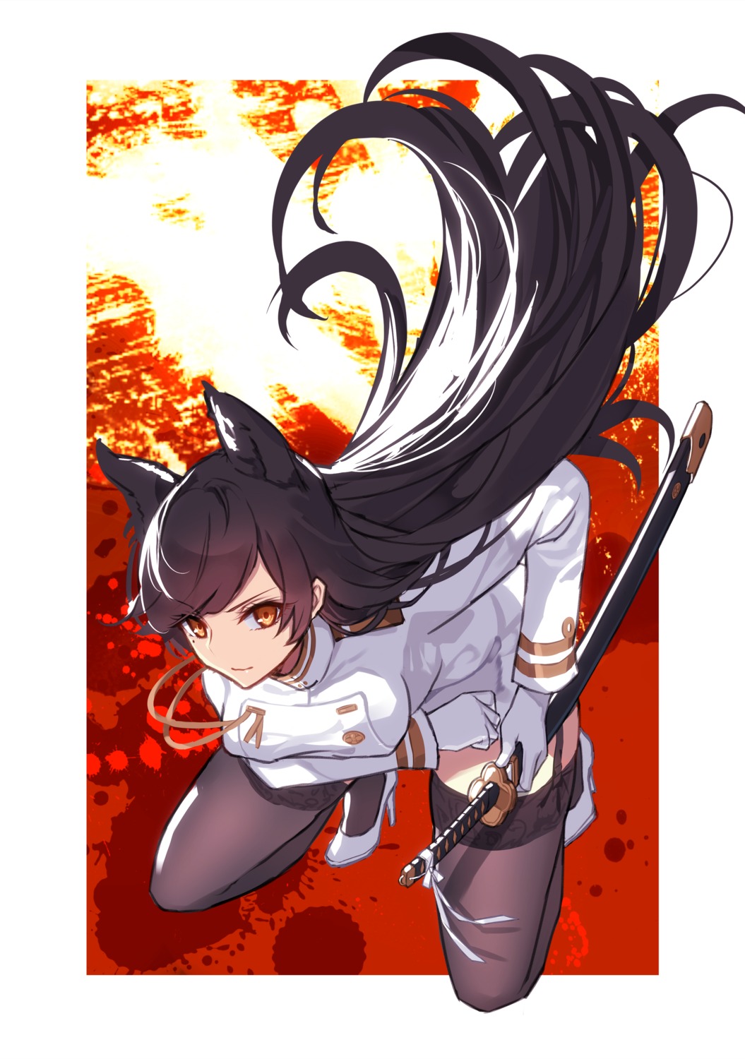 aosaki yukina azur lane atago (azur lane) animal ears heels stockings ...