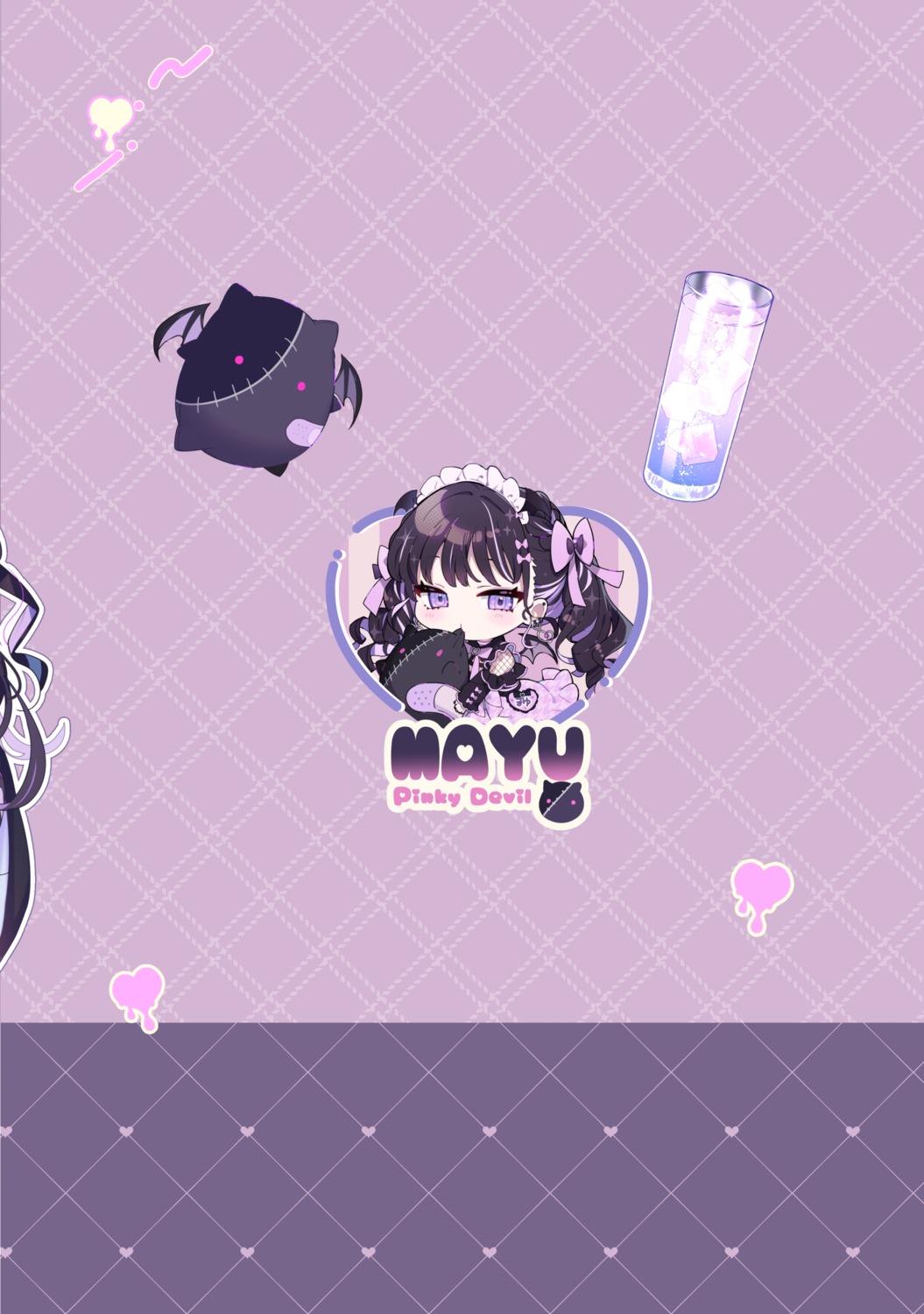 viking katto (viking) kuronuma mayu chibi fishnets maid wings ...