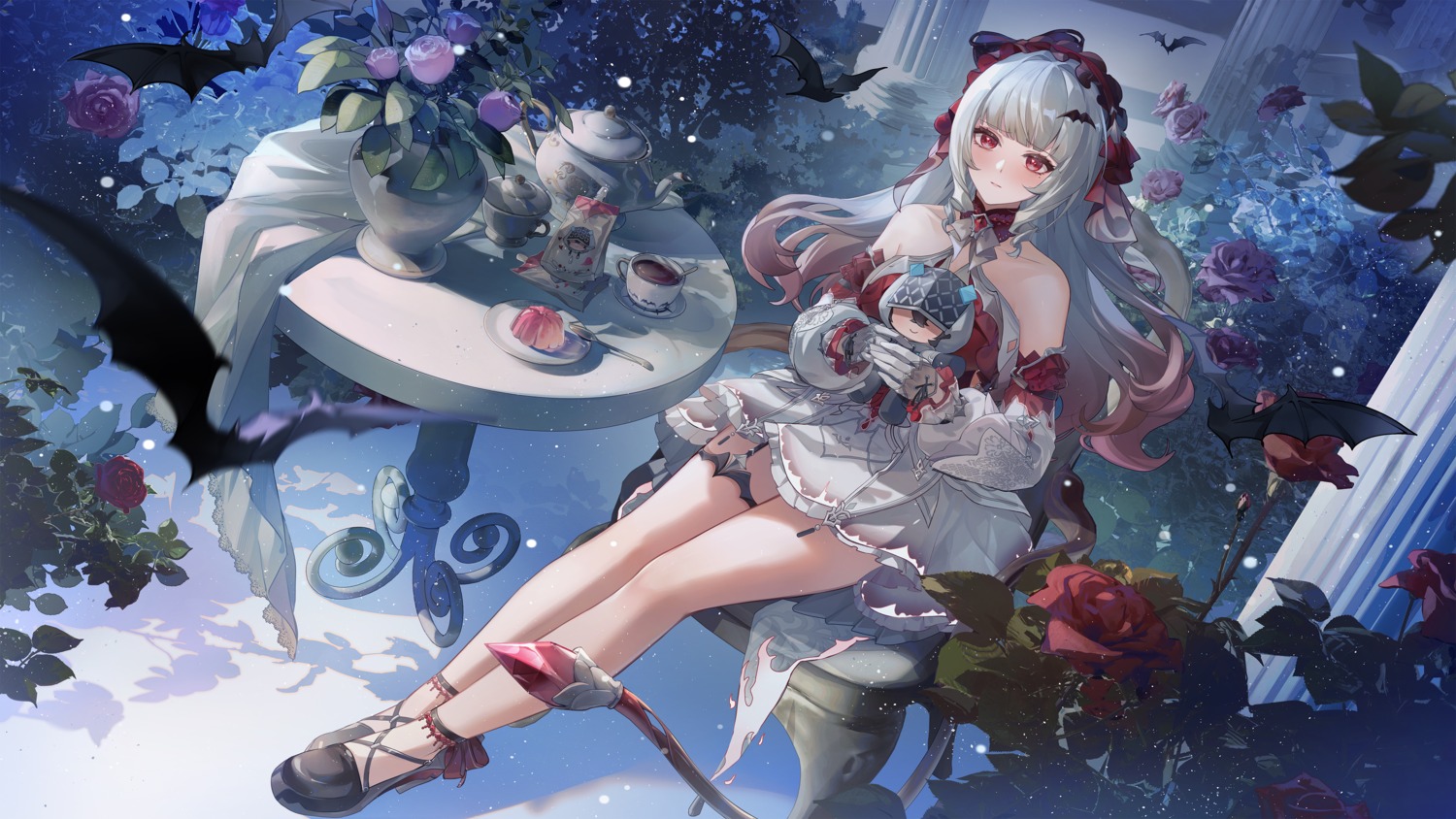 snowbreak: containment zone clarina genoura chibi dress garter heels ...