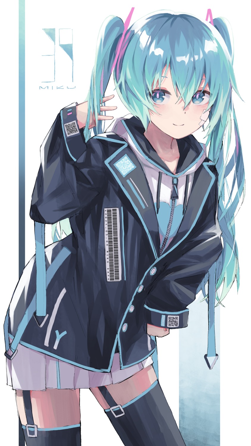 shuibao (azarasi haru) vocaloid hatsune miku bandaid stockings ...