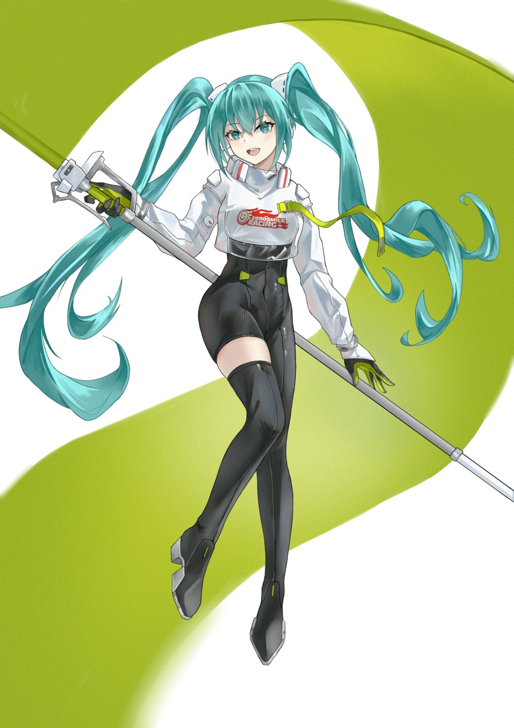 fr-ee-dom vocaloid hatsune miku racing miku bodysuit heels thighhighs ...