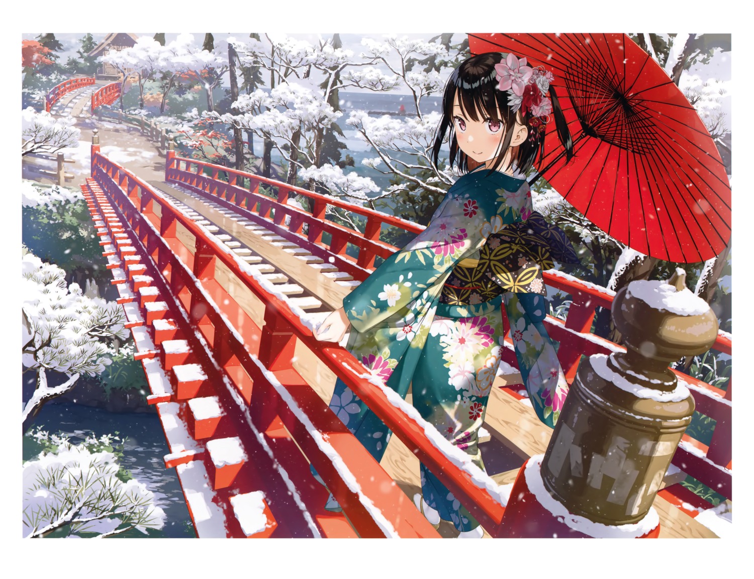 kantoku shizuku (kantoku) kimono umbrella | #718656 | yande.re