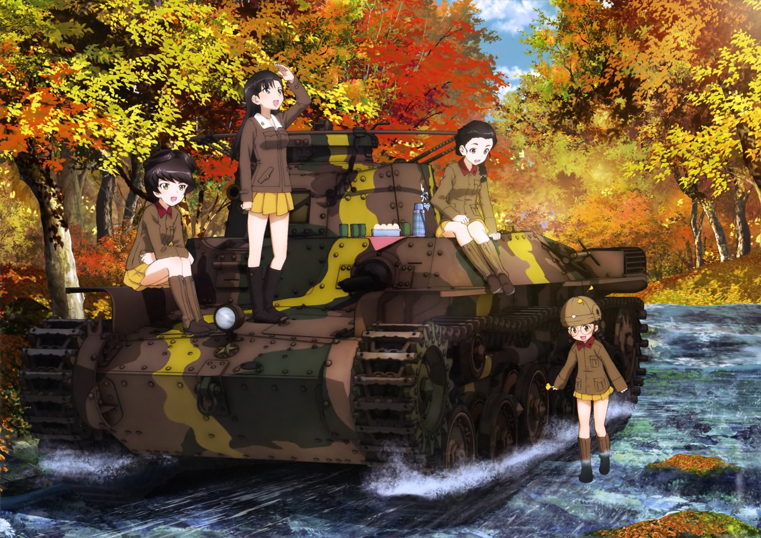 girls und panzer fukuda (girls und panzer) hosomi (girls und panzer ...